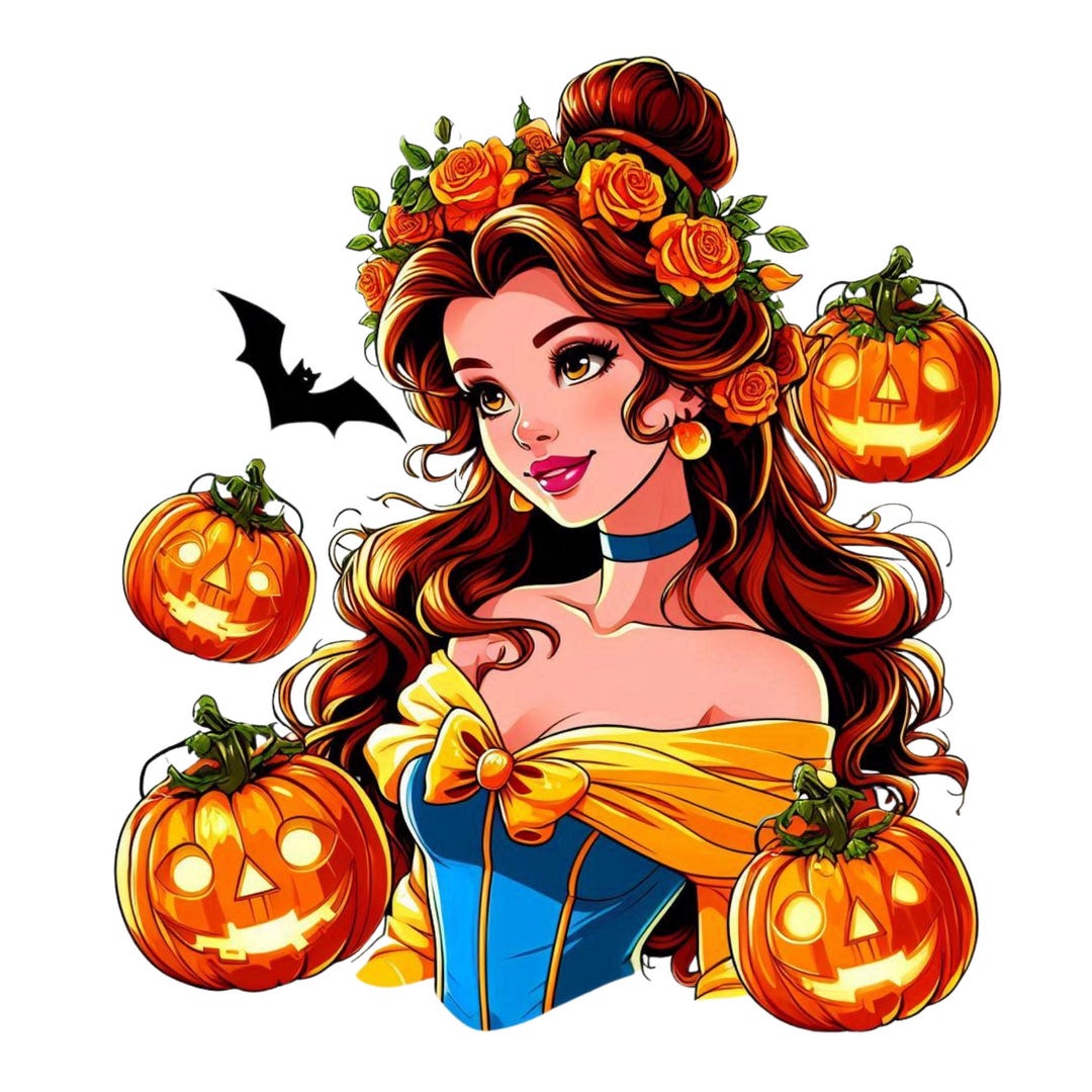 Princess Belle Png Clipart, Princess Belle Halloween, Belle Pumpkin ...