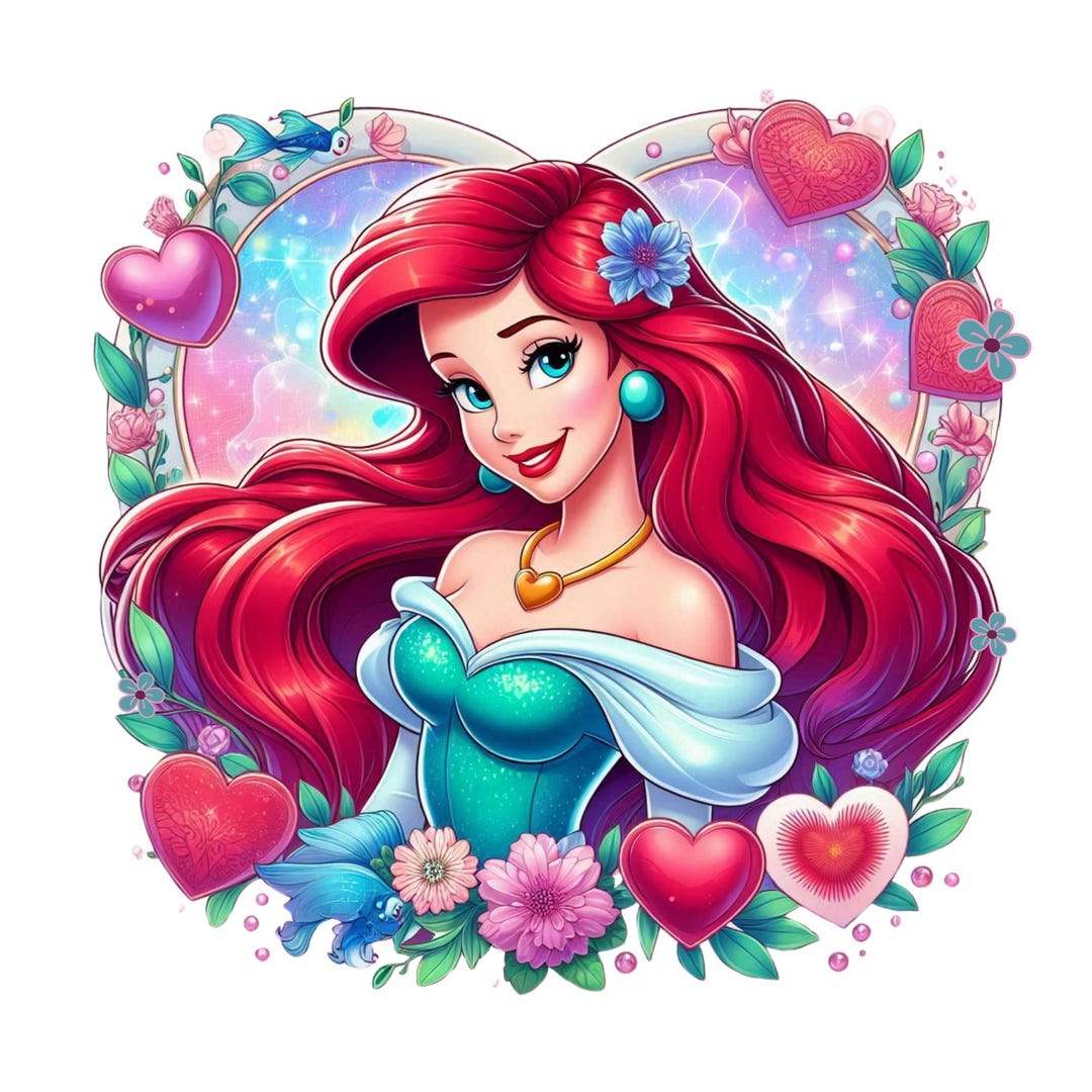 The Little Mermaid Png Clipart, Princess Ariel Flower Design, Princess ...