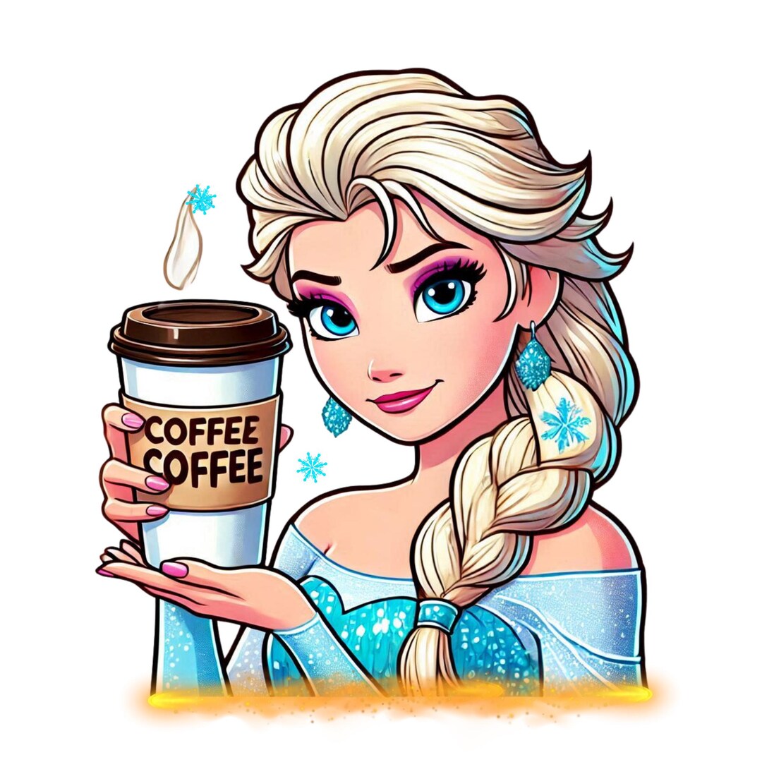 Princess Elsa Coffee Design, Princess Elsa Png, Frozen Png, Frozen ...