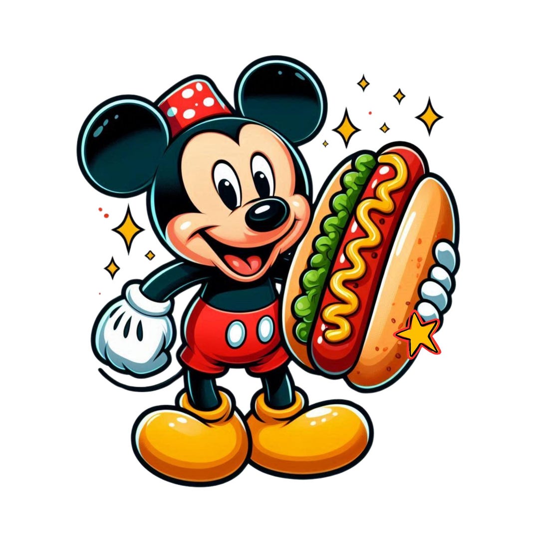 Mickey Mouse Eating Hot Dog, Mickey Mouse Png Clipart, Cute Mickey ...