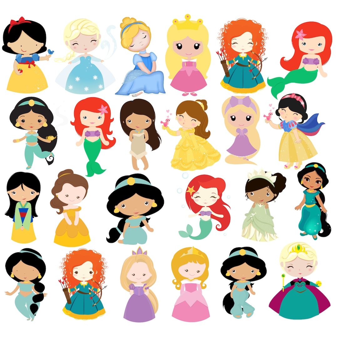 Baby Princess Png Bundle, All Baby Princess Png Clipart Set, Princess ...
