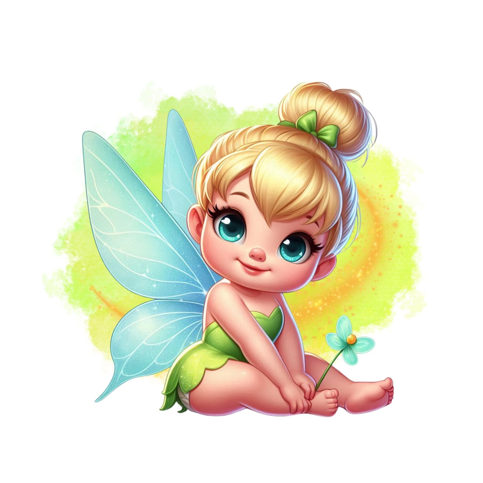 Baby Tinkerbell Png Clipart, Tinkerbell Watercolor Background, Fairy ...