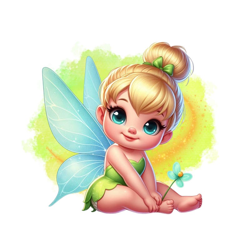 Baby Tinkerbell Png Clipart, Tinkerbell Watercolor Background, Fairy ...