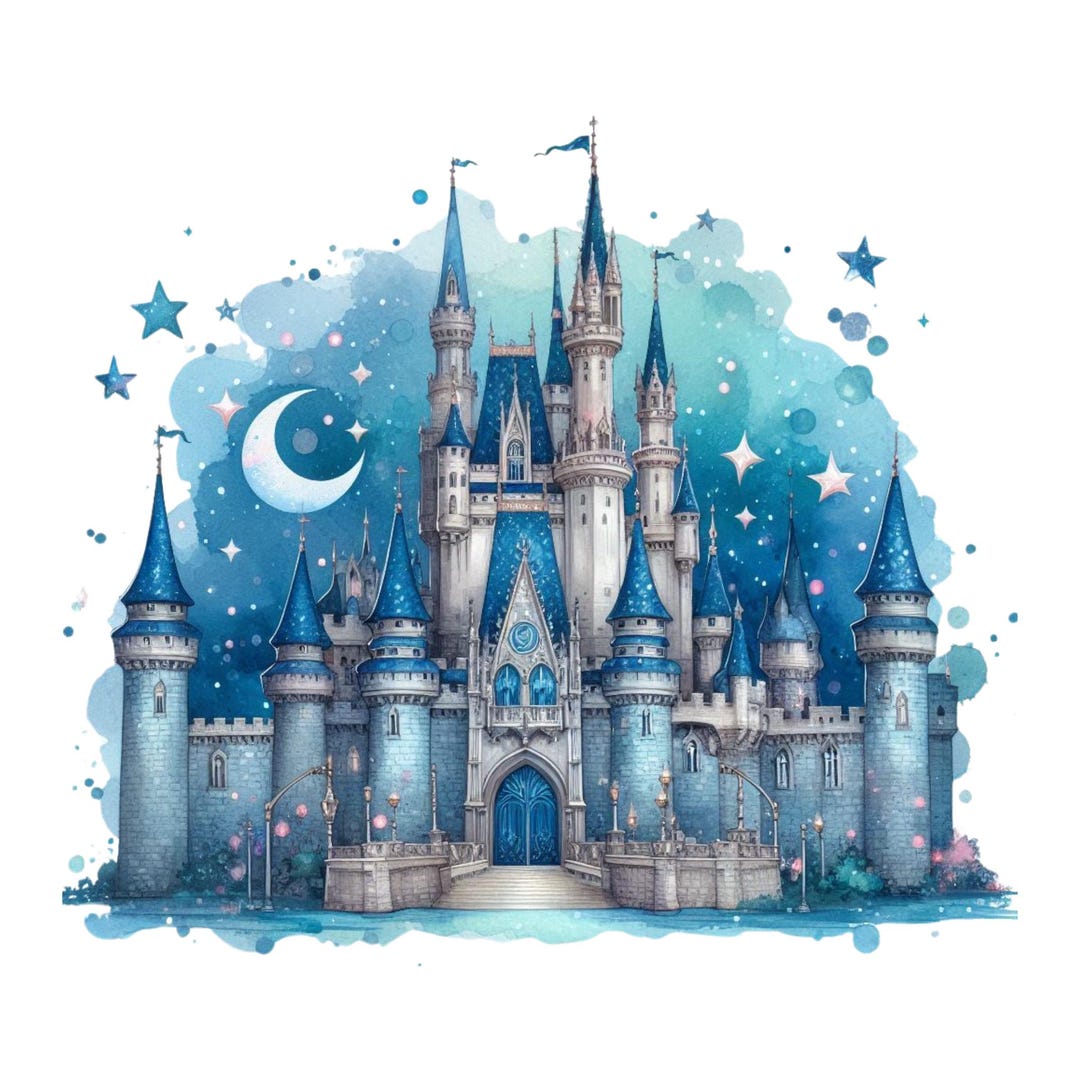 Blue Princess Castle Png Clipart, Princess Castle Watercolor, Castle ...