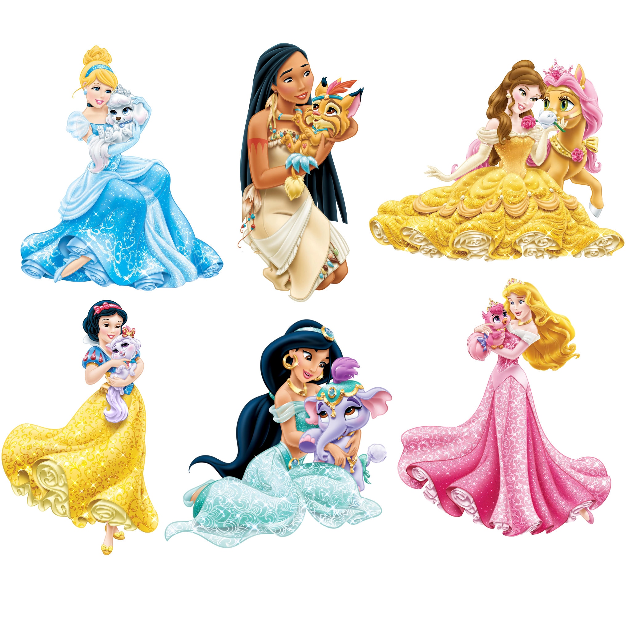 Princesses Png Bundle, Princess Png Clipart Set, Snow White, Belle ...