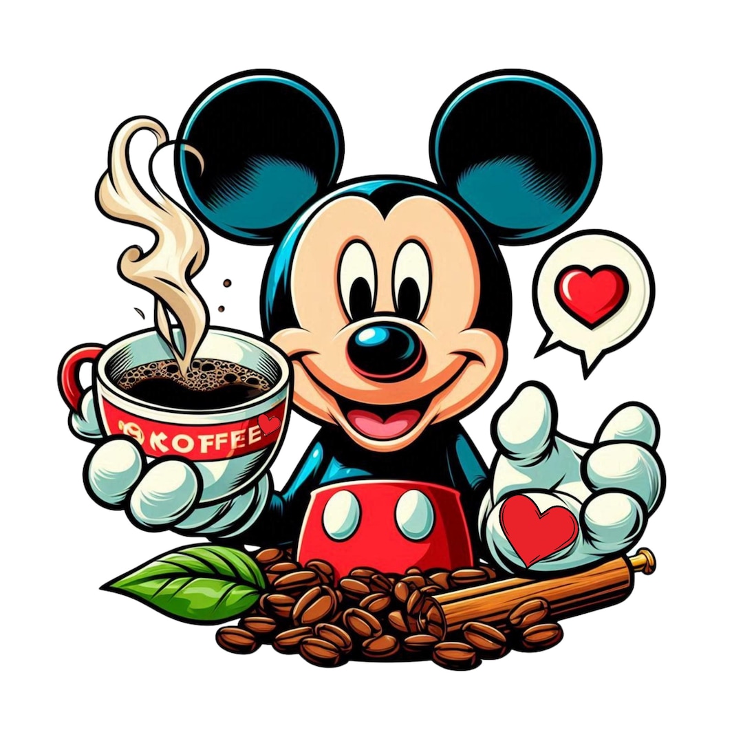 Mickey Mouse Coffee Design, Mickey Mouse Png Clipart, Mickey Coffee ...