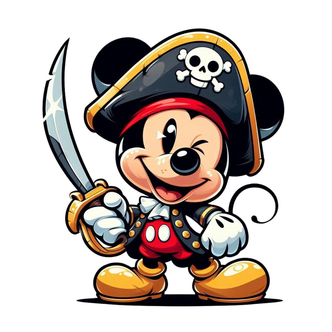 Mickey Mouse Pirate Design, Mickey Mouse Png Clipart, Cute Mickey Mouse ...