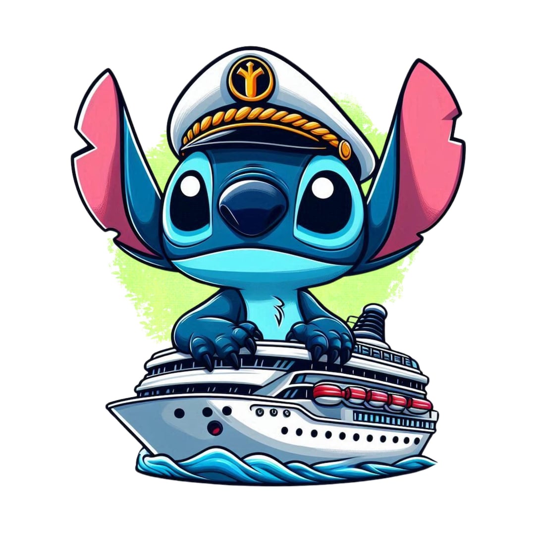 Captain Stitch, Stitch Png Clipart, Stitch Cruise Design, Watercolor ...
