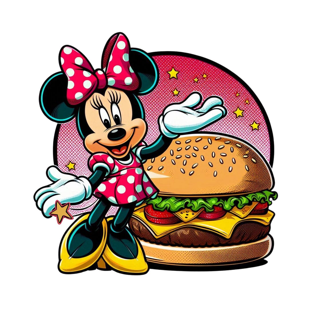Minnie Mouse Hamburger Design, Minnie Mouse Png Clipart, Cute Minnie ...