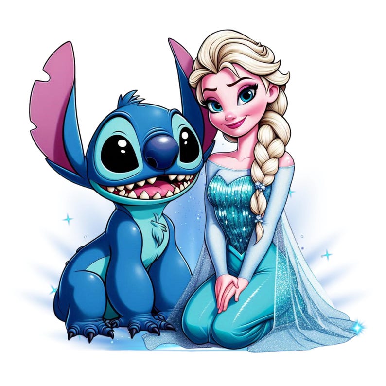 Princess Elsa and Stitch Png Clipart, Stitch Png, Princess Elsa Png ...