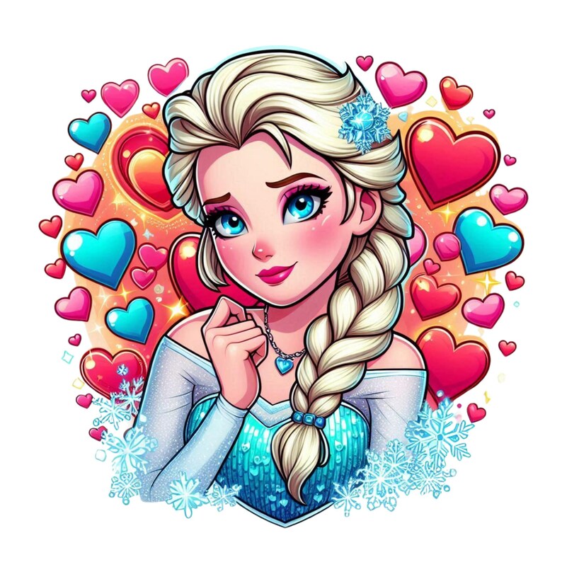Princess Elsa Png Clipart, Elsa Love Design, Frozen Princess, Instant ...