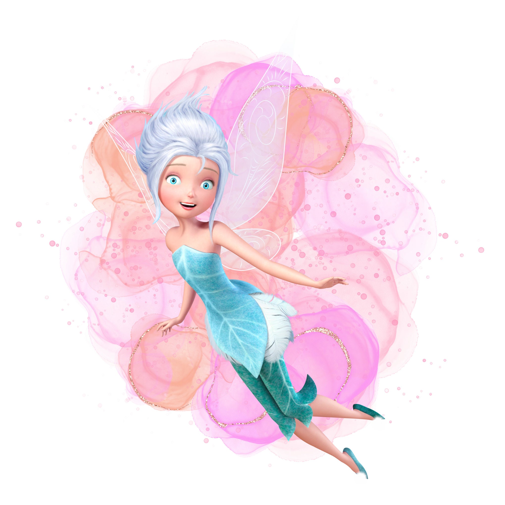 Tinker Bell Winkle Watercolour Background, Tinker Bell Png Clipart ...