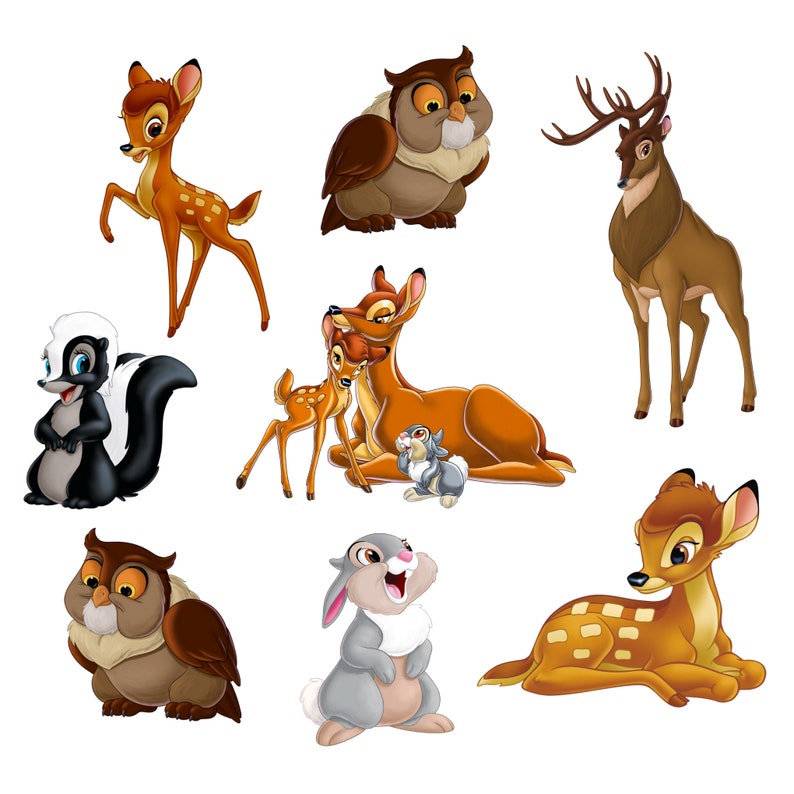 Bambi Png Bundle, Bambi Png Clipart Set, Bambi Package, Thumper, Flower ...