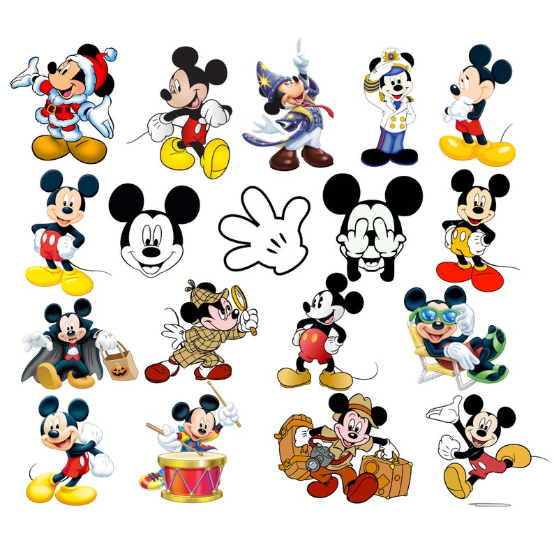 Mickey Mouse Png Bundle, Mickey Mouse Png Clipart Set, Mickey Birthday ...