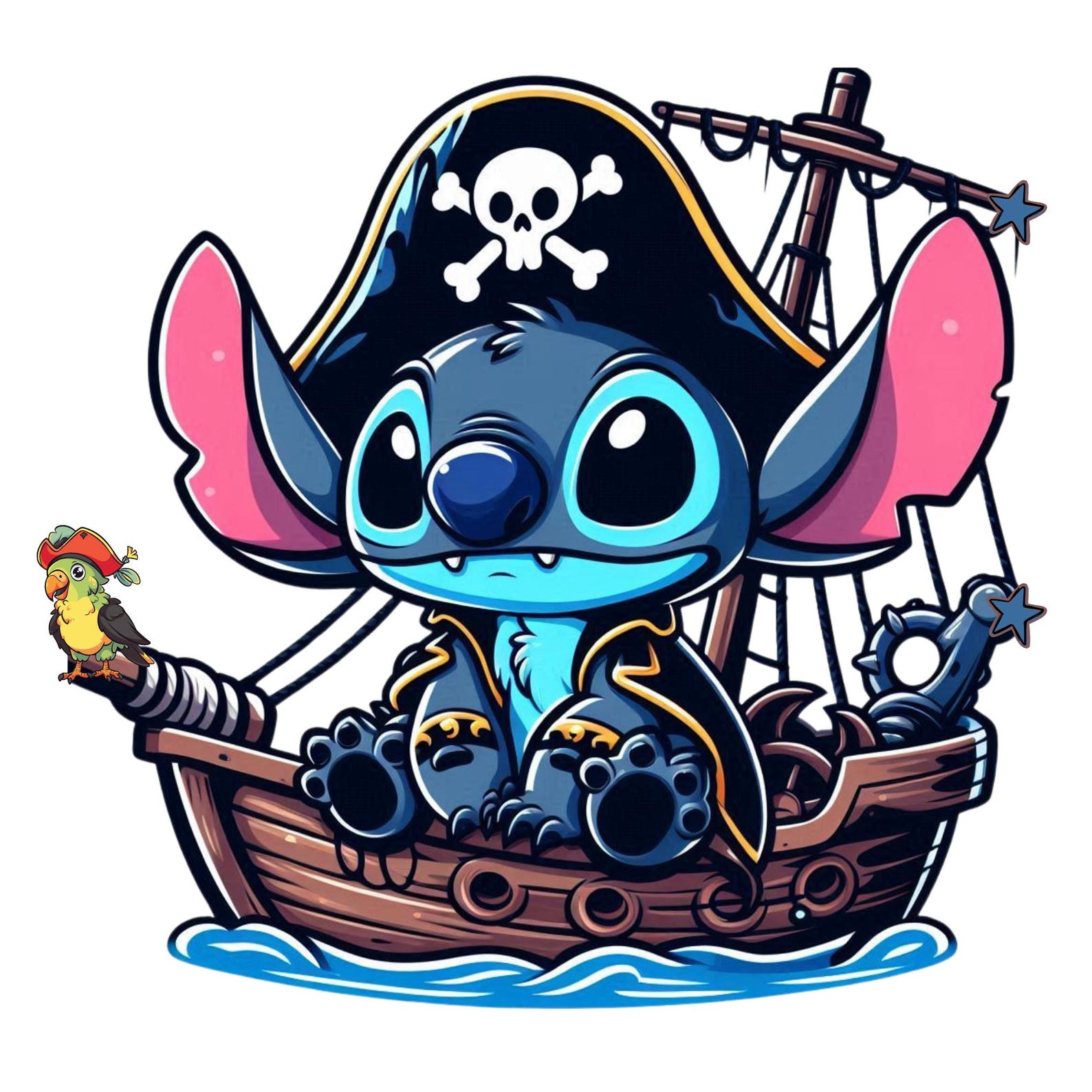 Stitch Pirate Design, Stitch Png Clipart, Stitch Captain, Lilo and ...