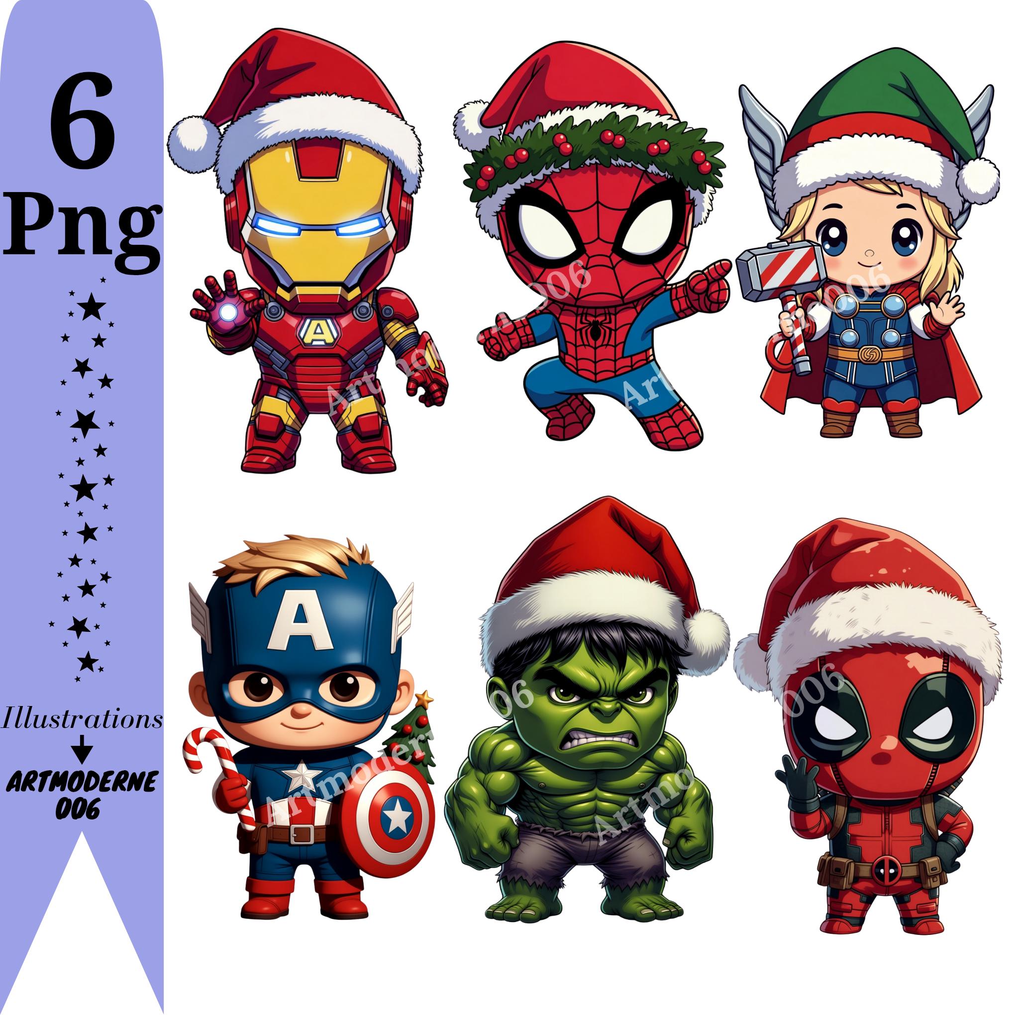 Super Hero Christmas Package, Super Hero Png Clipart, Spiderman ...