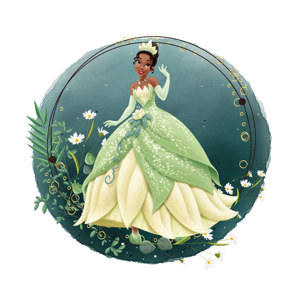 Princess Tiana Watercolour Background, the Princess and the Frog Png ...