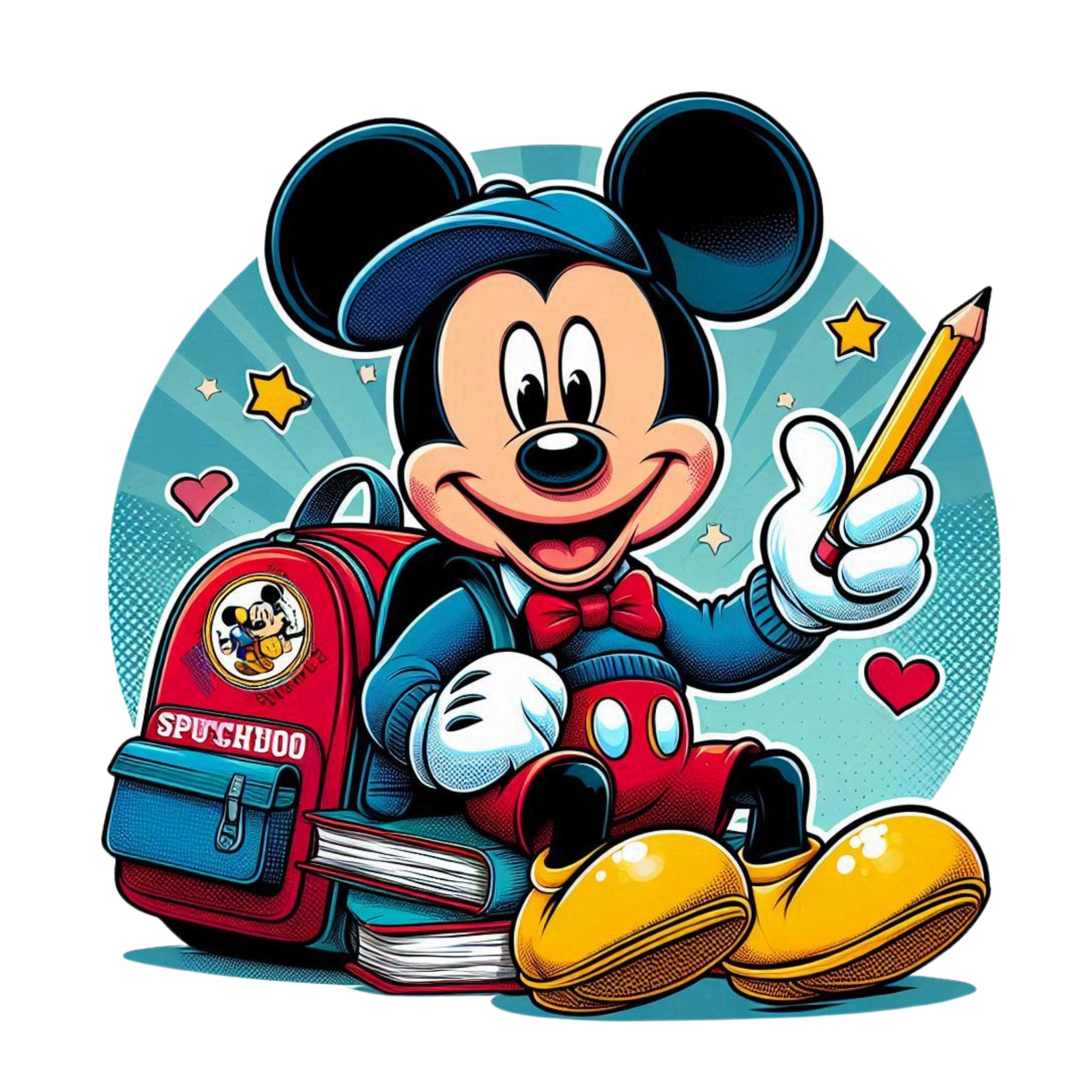 Mickey Mouse Student Design, Mickey Mouse Png Clipart, Cute Mickey School, Instant Download - Etsy