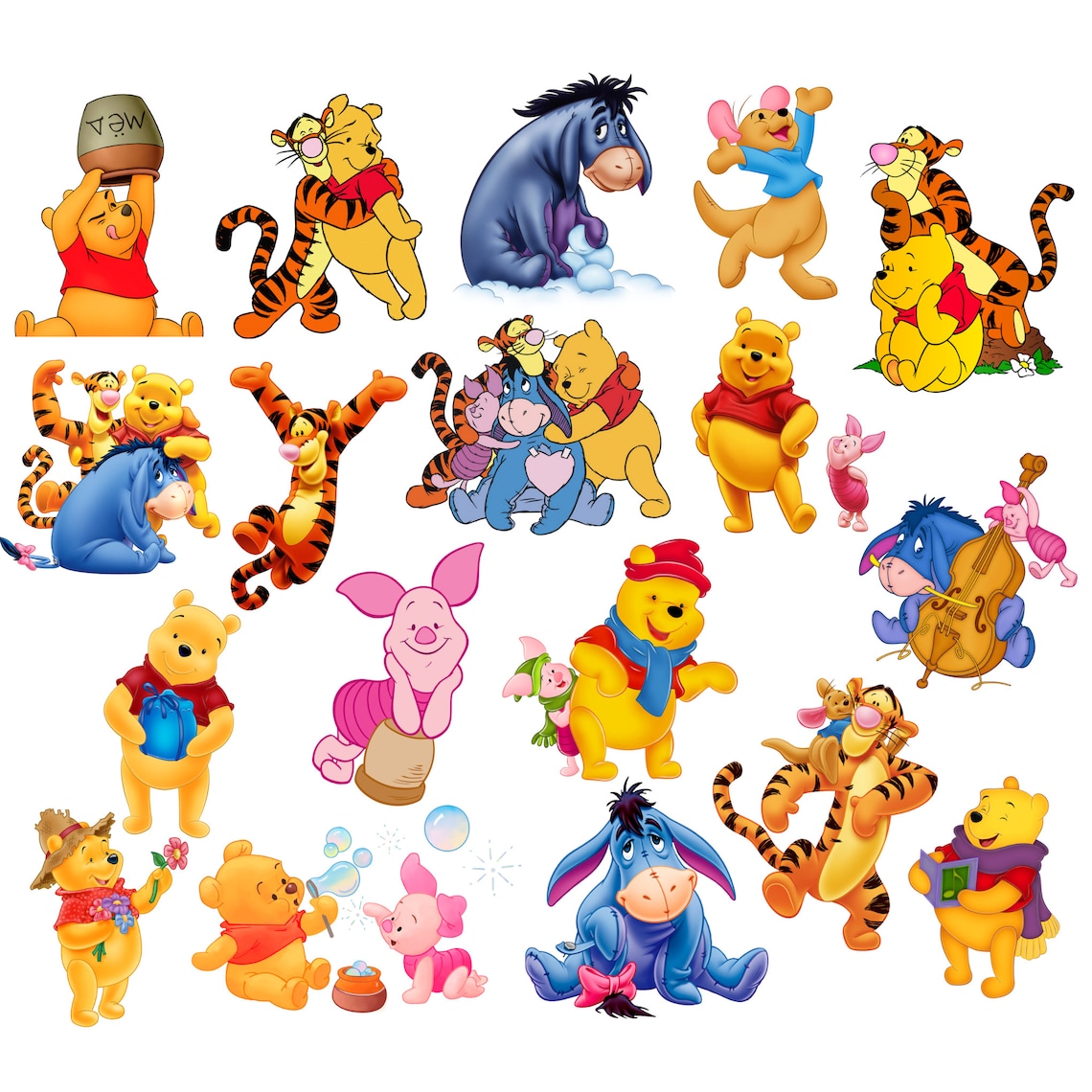 Winnie the Pooh Png Bundle, Winnie the Pooh Png Clipart, Tigger, Eeyore ...