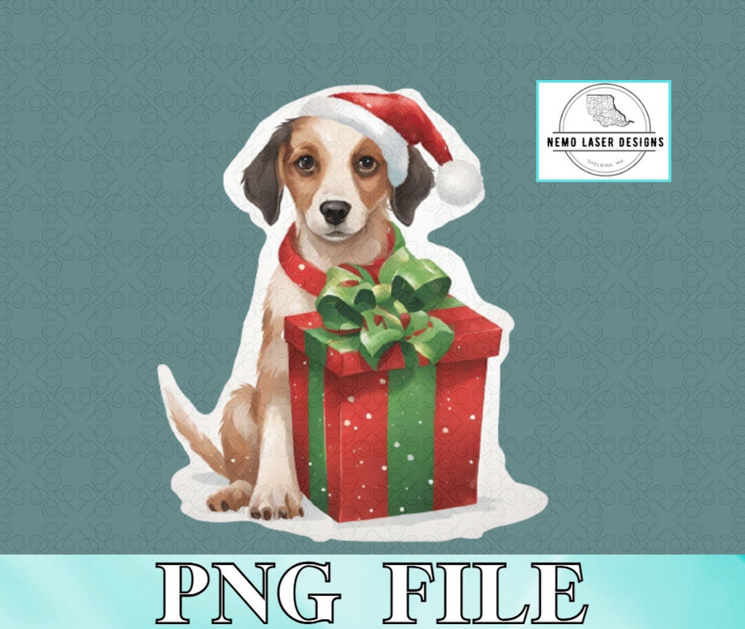 Dog With Gift PNG | Dog PNG | Dog Digital File | Christmas Dog Digital ...