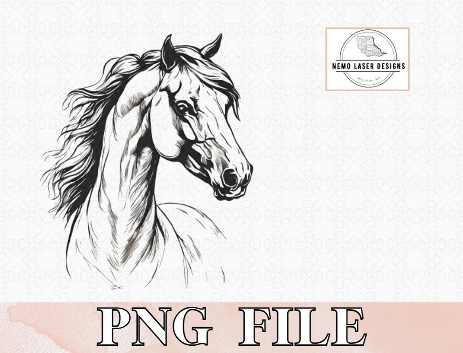 Horse Head Digital File Horse Vector Horse PNG Digital Horse Art Horse ...