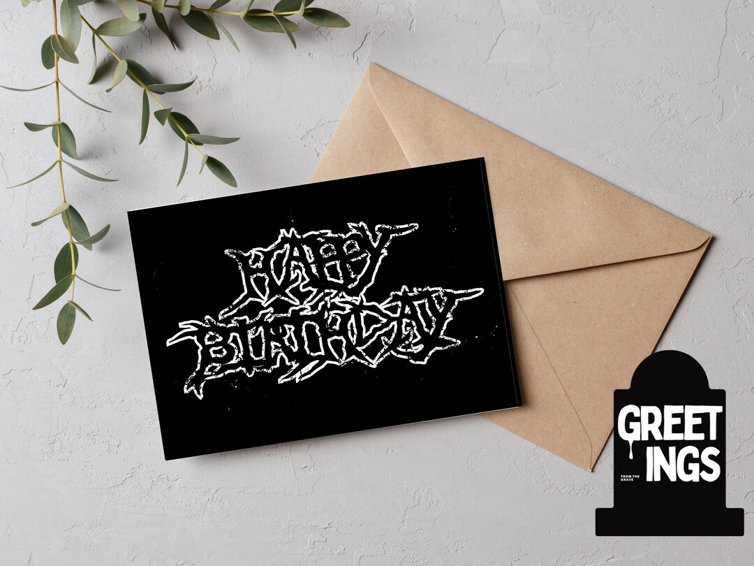 Happy Birthday Printable Greeting Card for Metalheads - Etsy