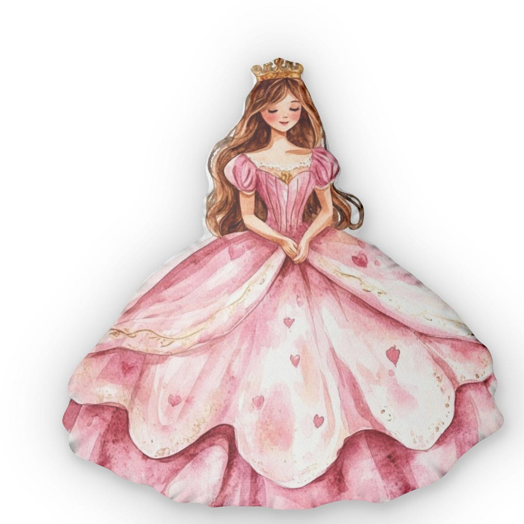 Pink Princess Custom Shaped Pillow, Unique Throw Pillow, Decorative ...