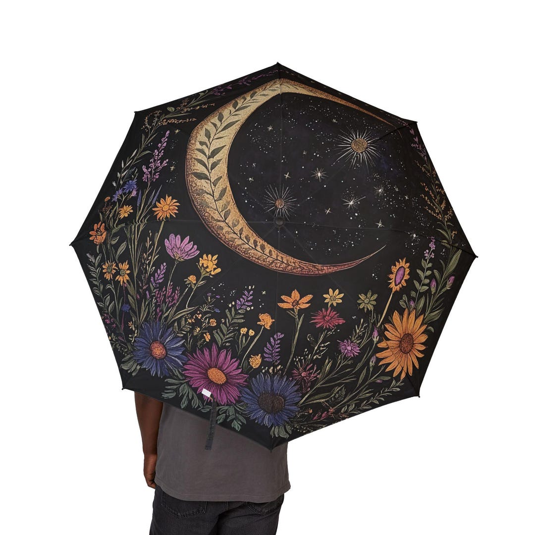 Wildflower Crescent Moon Umbrella, Floral Print Parasol - Etsy Canada