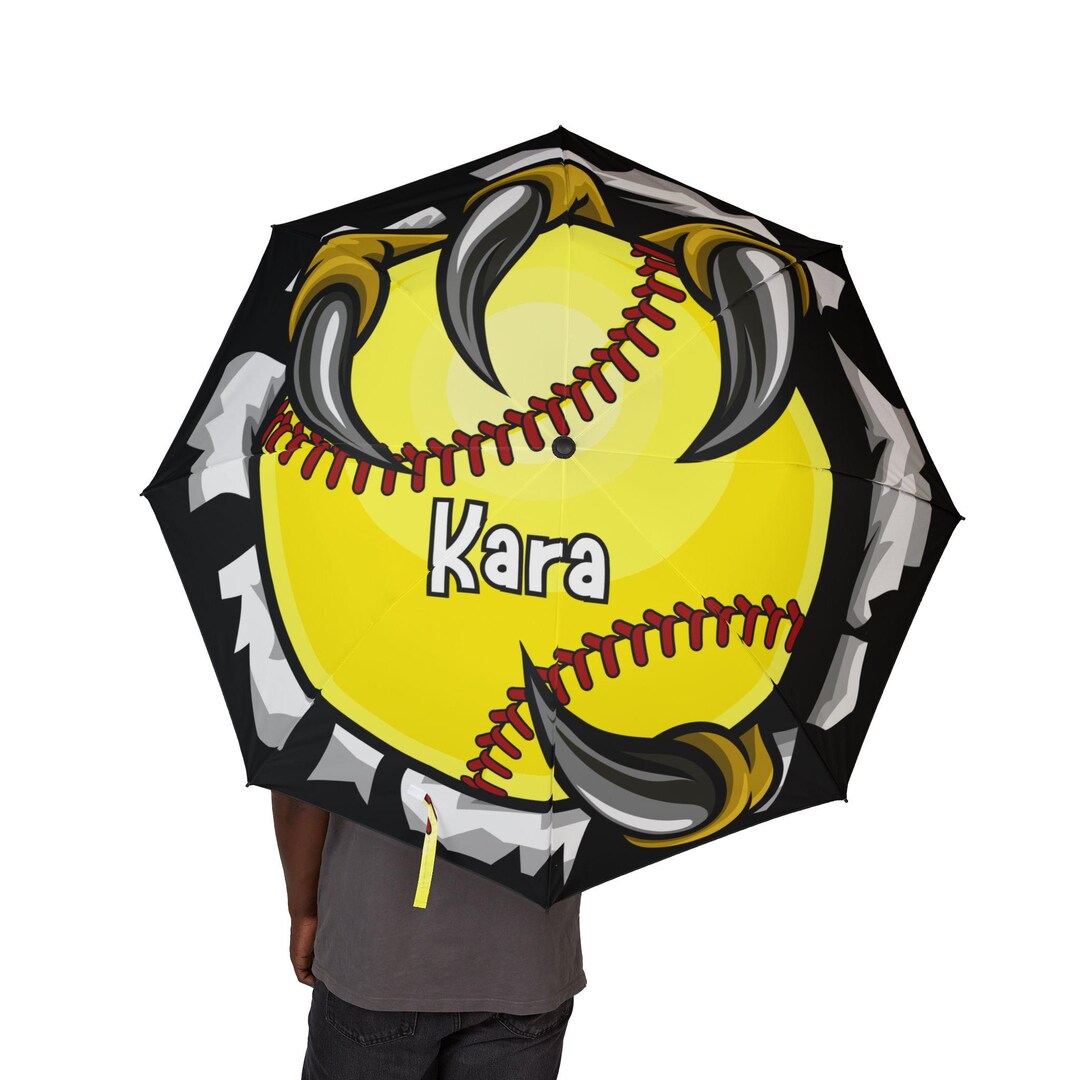 Umbrella, Softball Eagle Claw Custom Name Personalized Foldable Rain ...