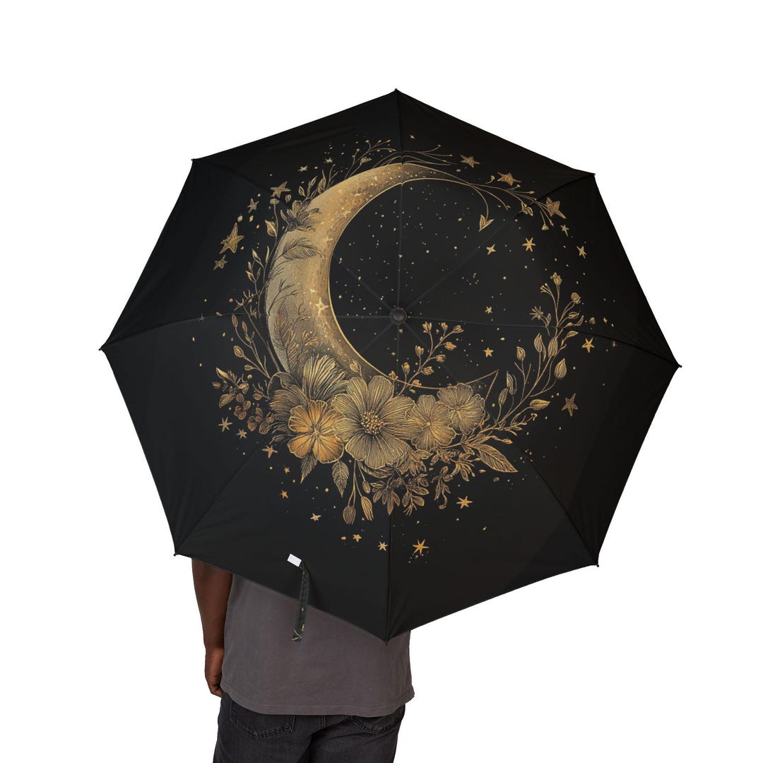Umbrella, Crescent Moon Cosmic Celestial Umbrella, Night Sky, Folding ...