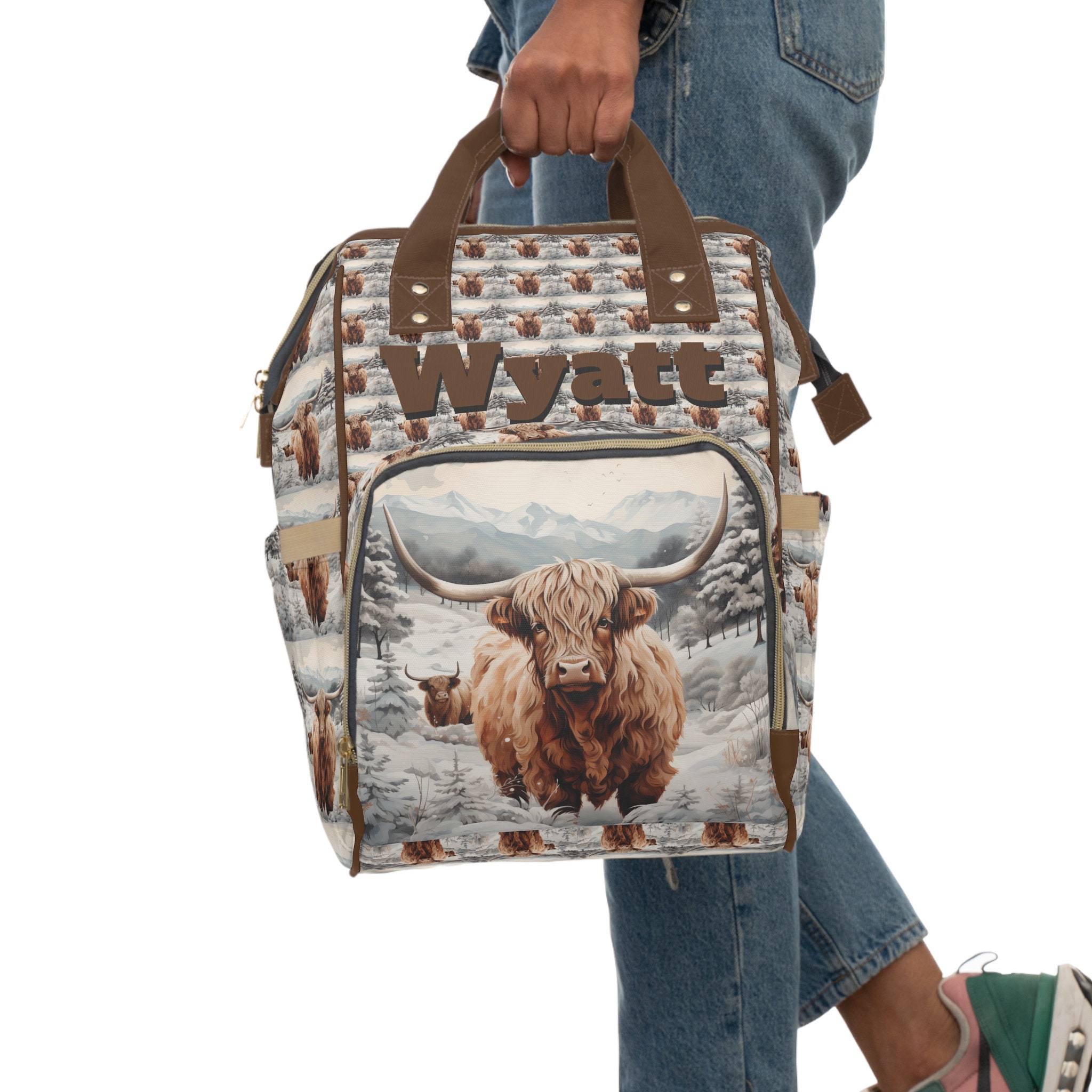 Personalized Highland Cow Backpack, Highland Cattle Diaper Bag - Etsy