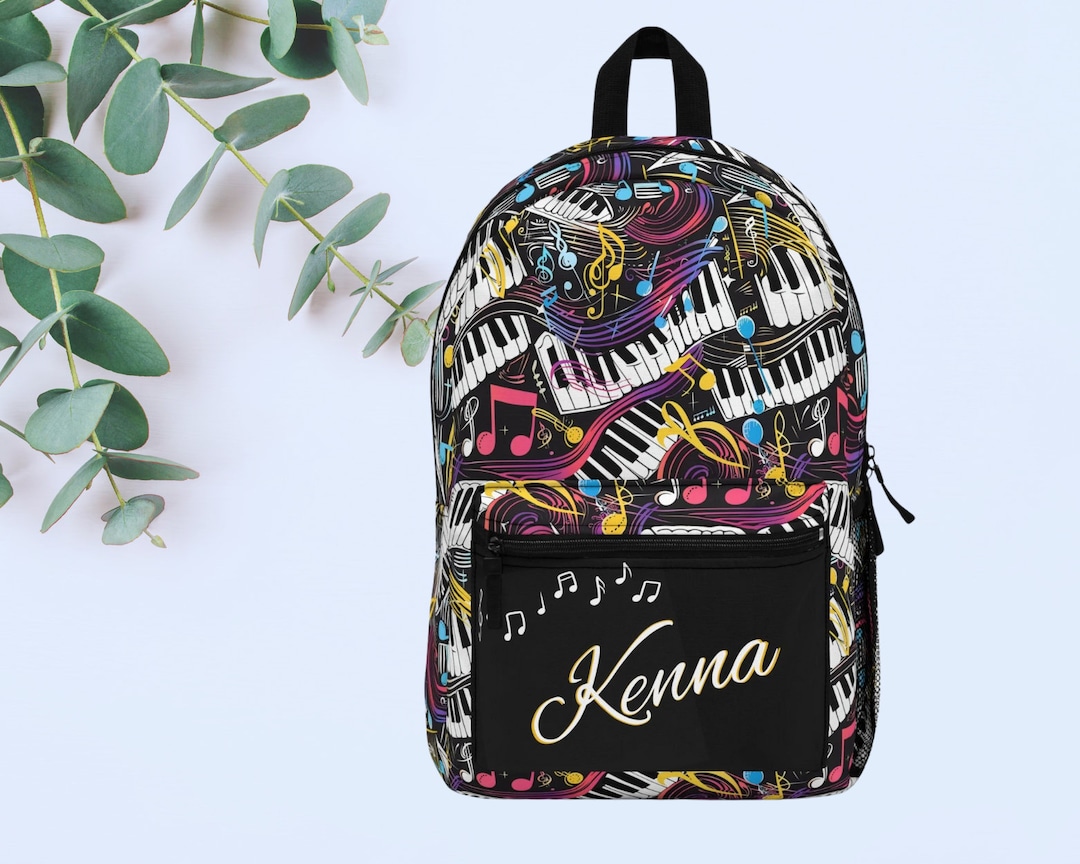 Backpack 8 in Colorful Keyboard Piano Modern Musical Notes Back to ...