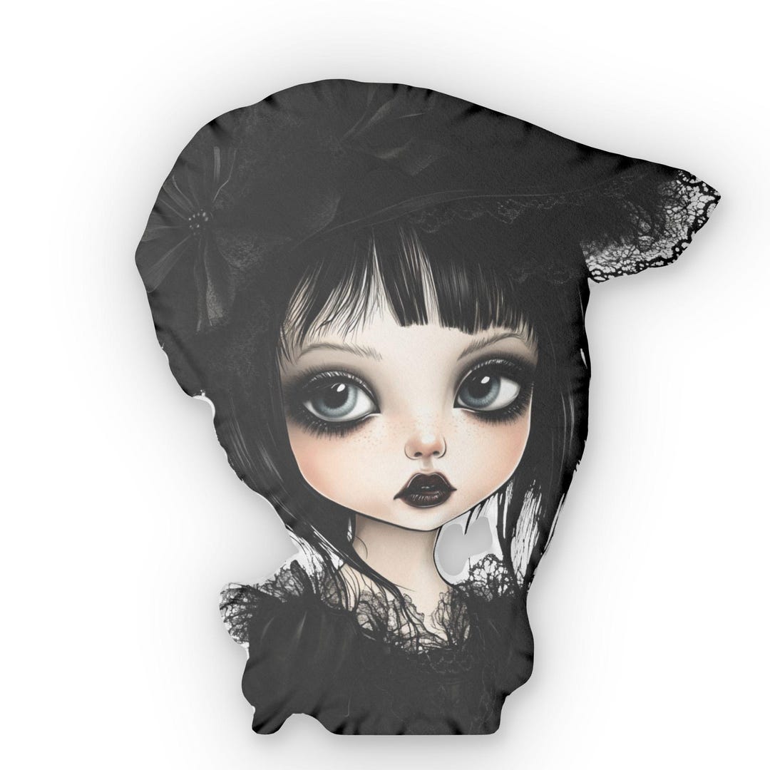 Anime Goth Girl Custom Shaped Pillow, Kawaii Decor, Personalized ...