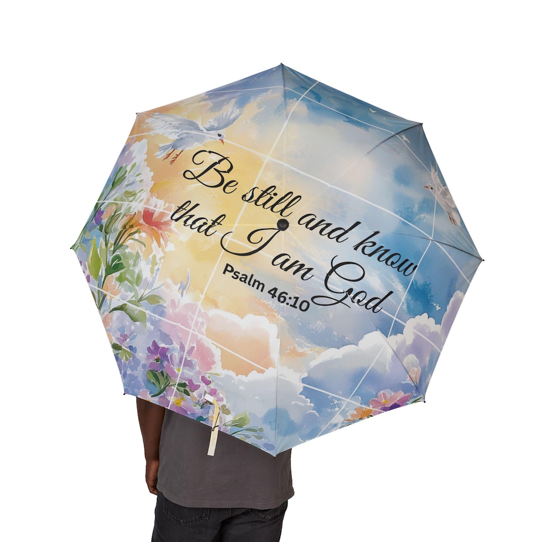 Inspirational Bible Verse Umbrella, Foldable, Be Still and Know That I ...