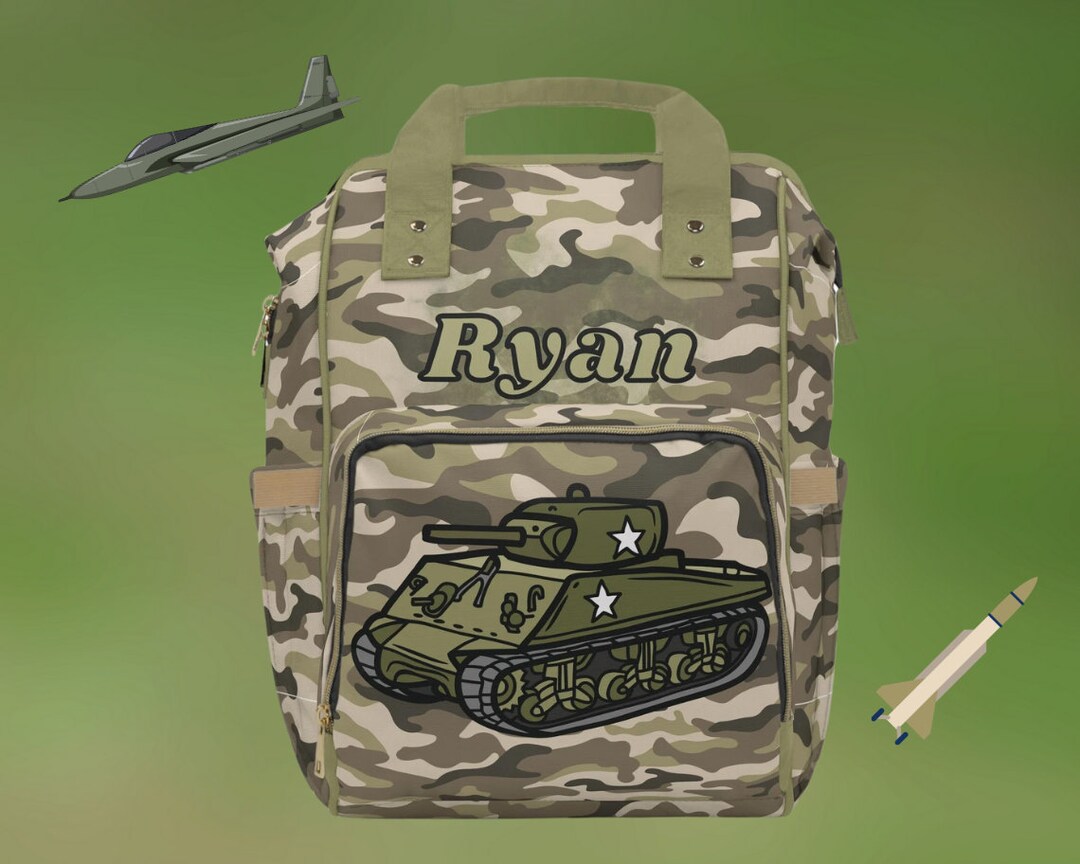 Camouflage Army Tank Custom Personalized Backpack or Diaper Bag - Etsy