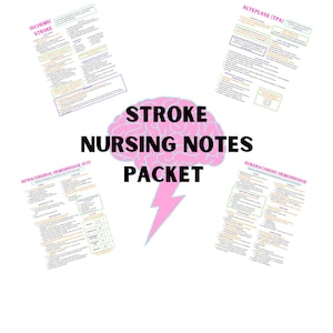 Stroke Nursing Notes Packet - Etsy