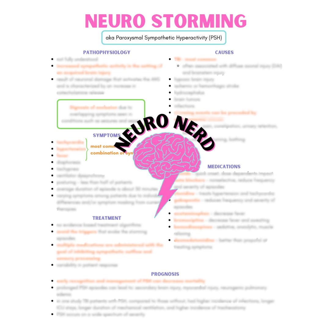 Neuro Storming Nursing Notes - Etsy