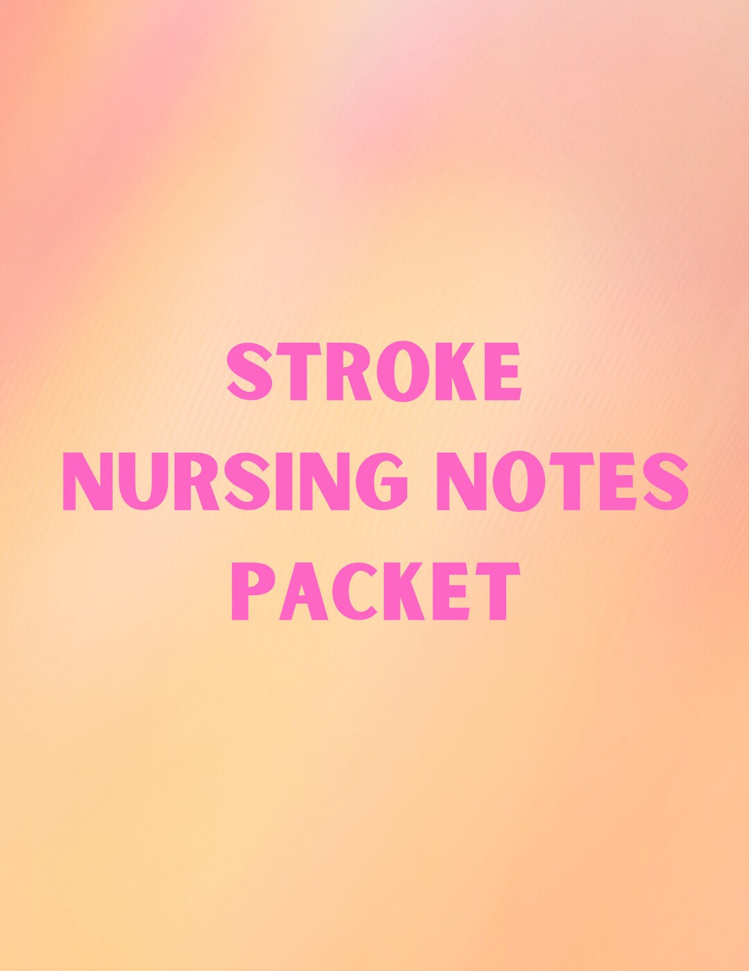 Stroke Nursing Notes Packet - Etsy