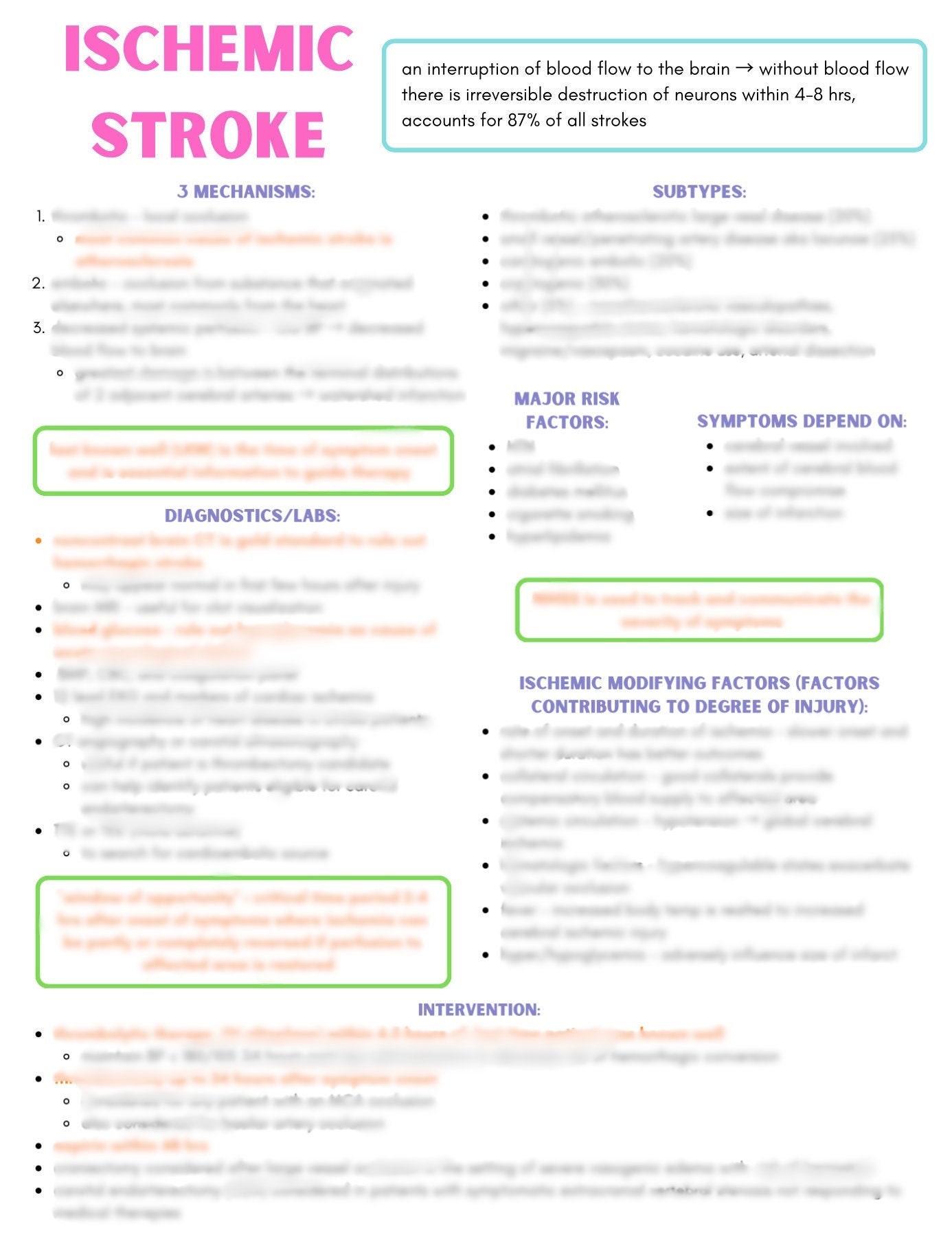 Ischemic Stroke Nursing Notes - Etsy