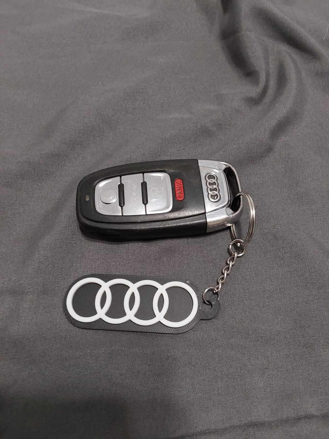 3D Printed Audi-inspired Keychain – Stylish Black Car Accessory ...