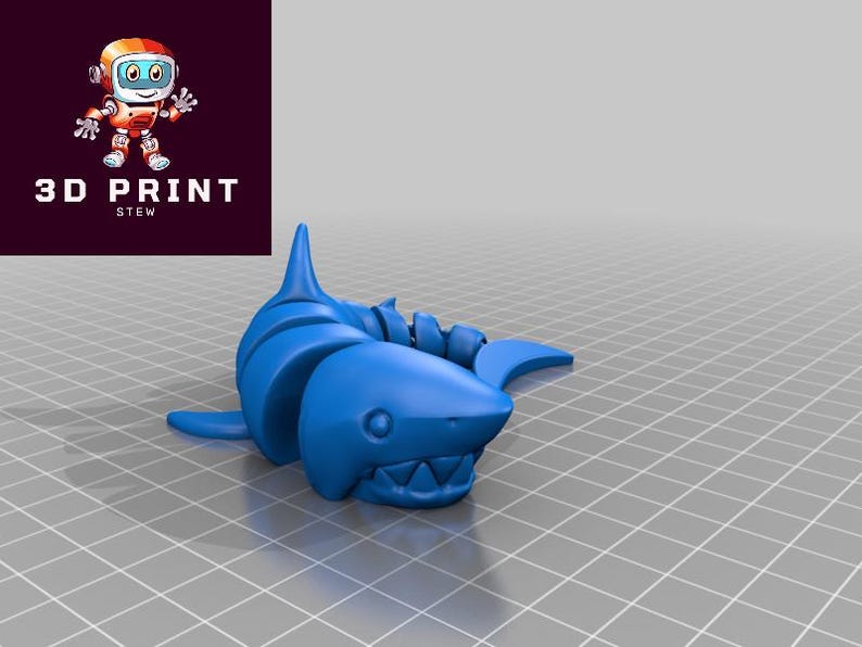 3D Printable Articulated Shark Files Perfect for Marine Lovers - Etsy