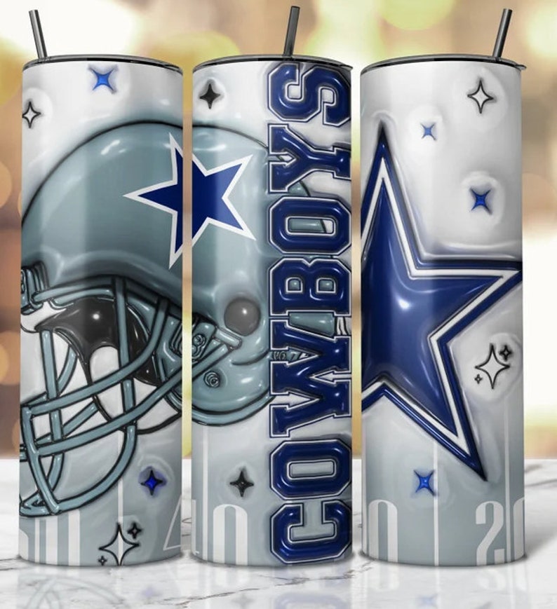 Dallas Cowboys Tumbler Beer Mug, Sports Team, Football, Cup, Straw and ...