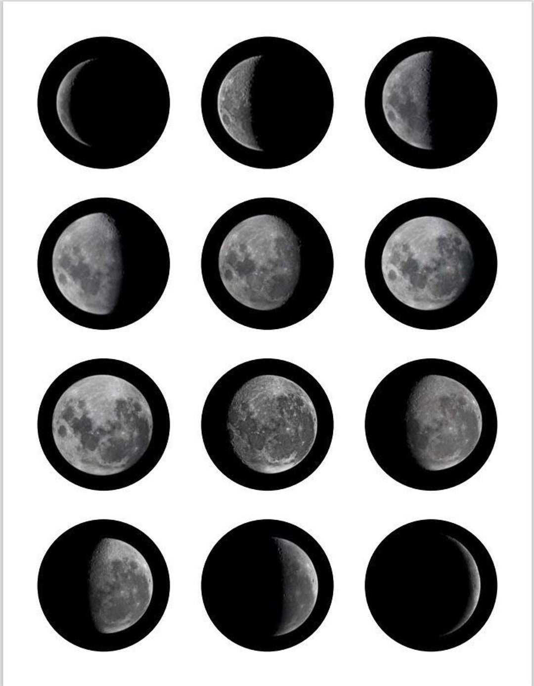 2 Edible Cupcake Toppers moon Phases - Etsy