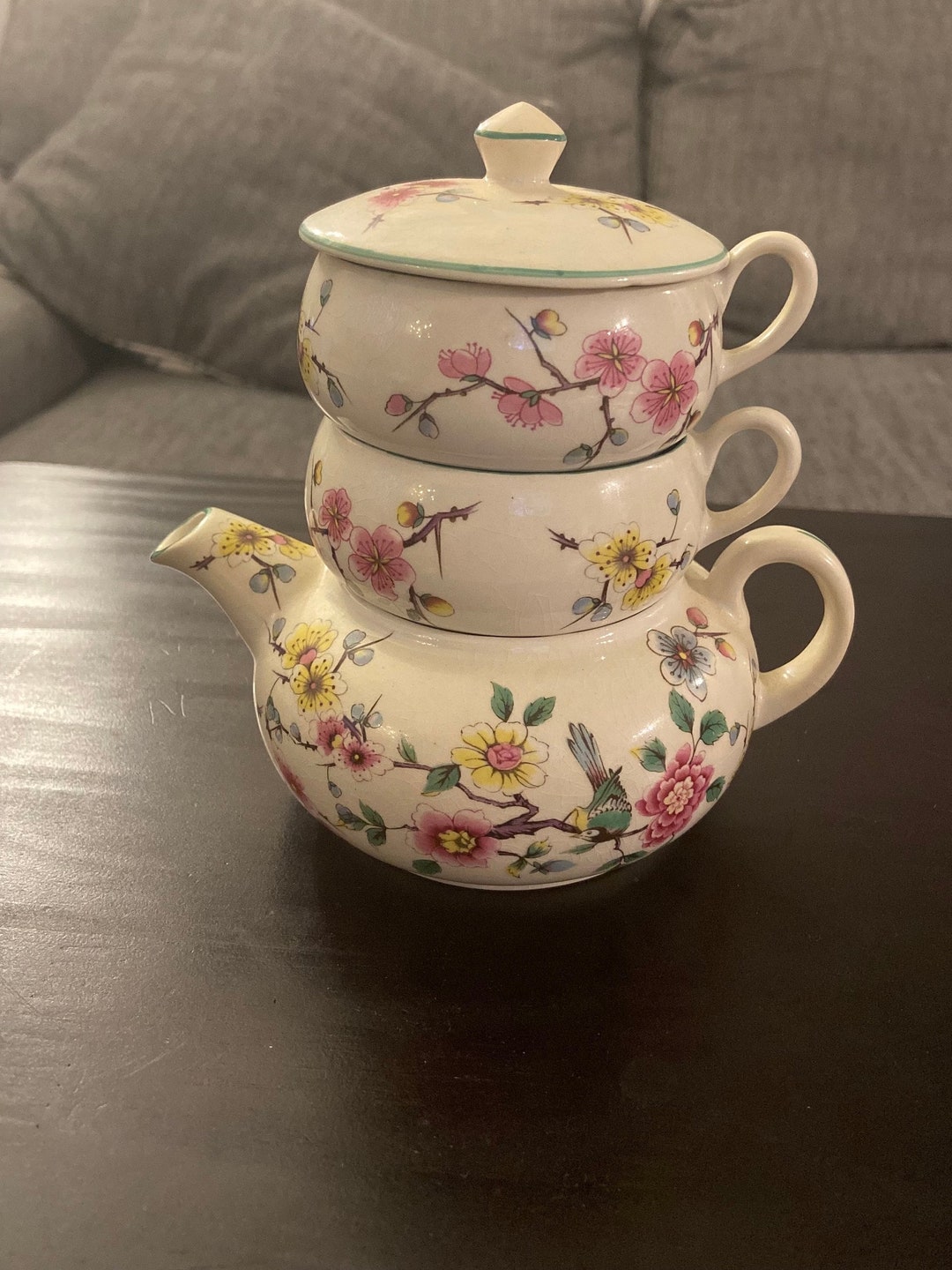 James Kent Old Foley Stacking Tea Set Chinese Rose 6 Inches - Etsy
