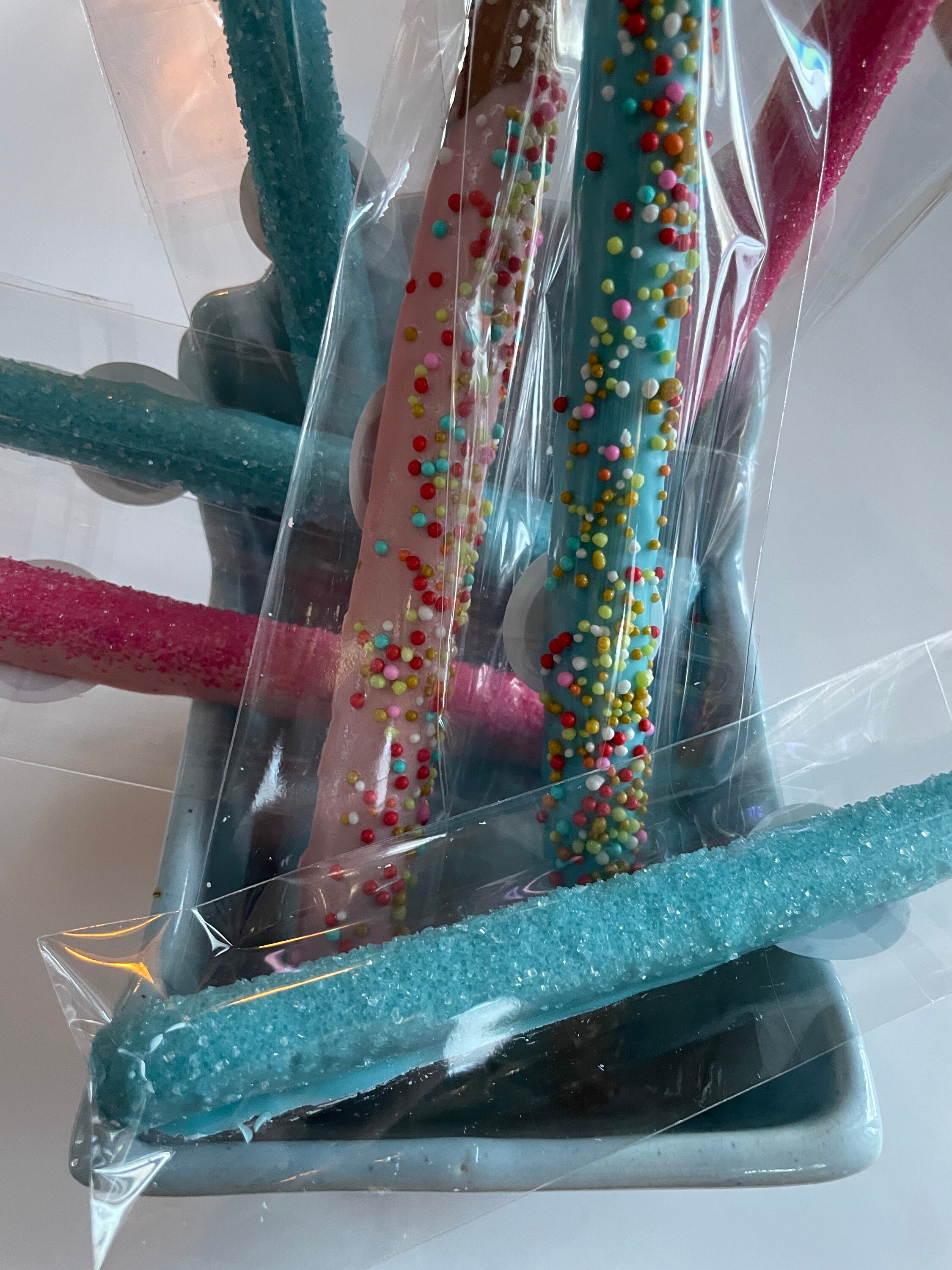 Gender Reveal Pink & Blue, Baby Shower Chocolate Covered Pretzel Rods ...