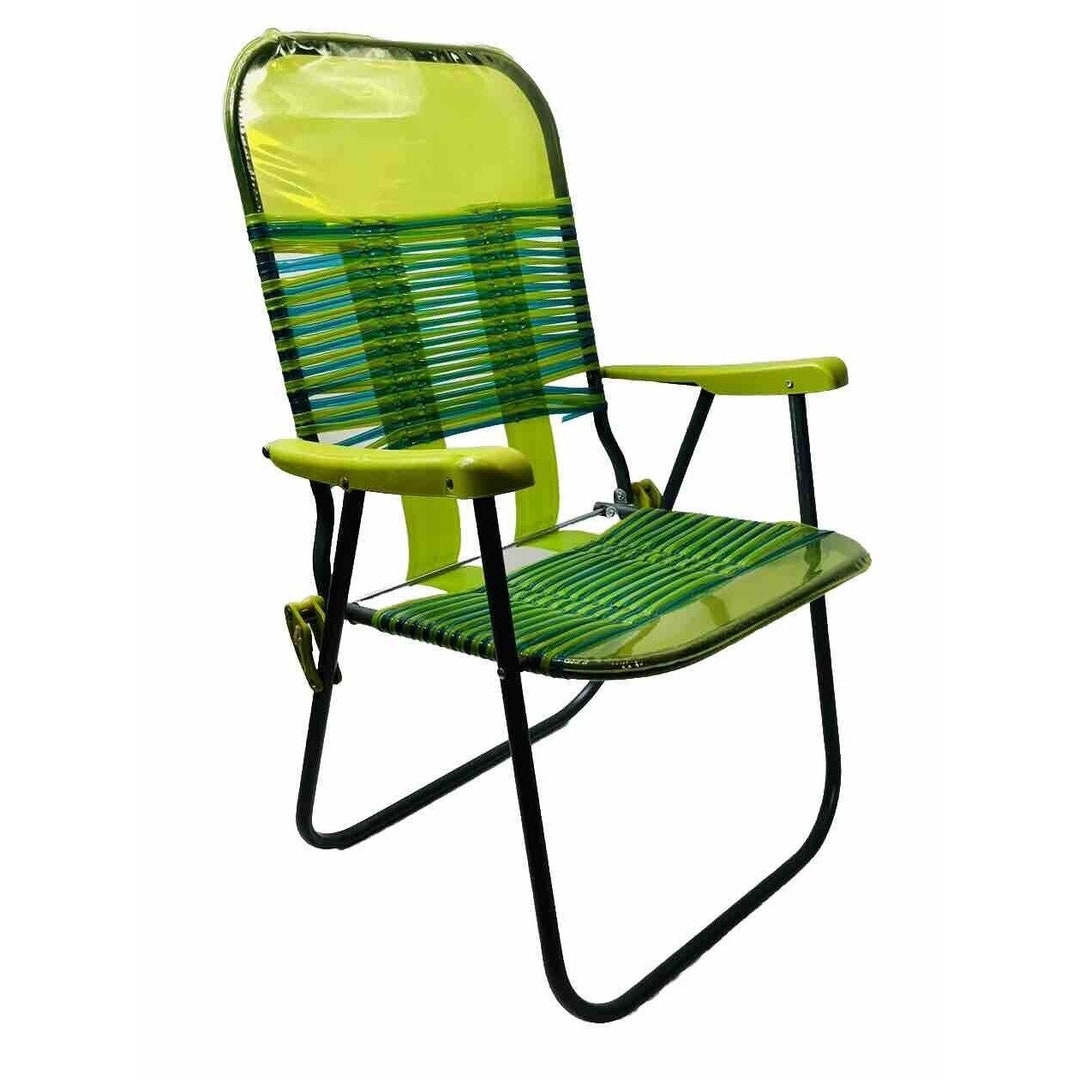 90s Plastic Vinyl Jelly Tube Folding Aluminum Lawn Beach Chair, Jelly ...