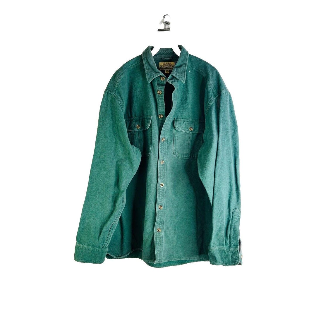90s Cabelas Deerskin Soft Chamois Cloth Faded Flannel Button Shirt XLT ...