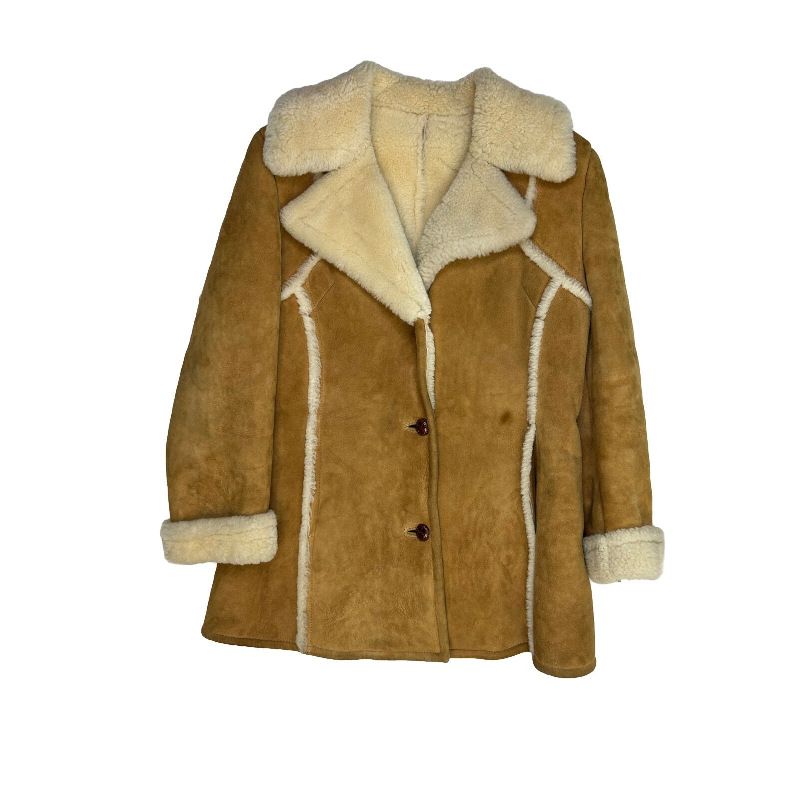 70s SCULLY California Womens 14 Large Shearling Suede Leather Marlboro ...