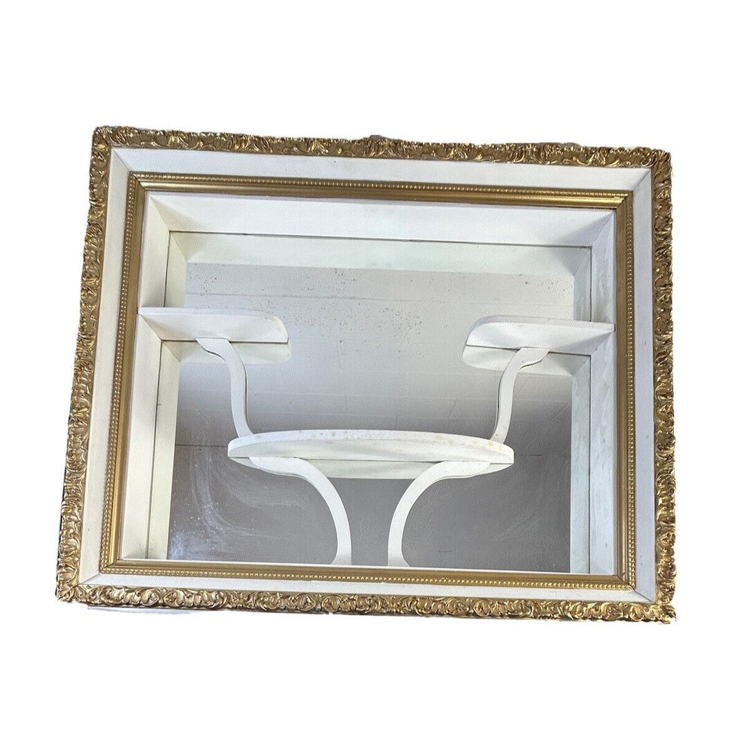 70s Regency MCM Ornate Gold Frame Mirrored Shadow Box Display Shelf ...