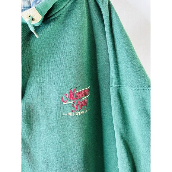 90s Maumee Bay Brewing Company 1/2 Zip Faded Hooded S… - Gem